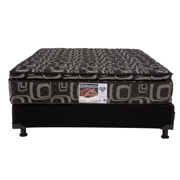 Colchon Matrimonial Spring Air Monaco Con Cabecera Lugo y Box Negro