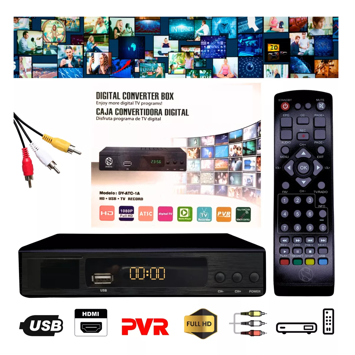 Decodificador Tv Convertidor Digital Full Hd 1080p