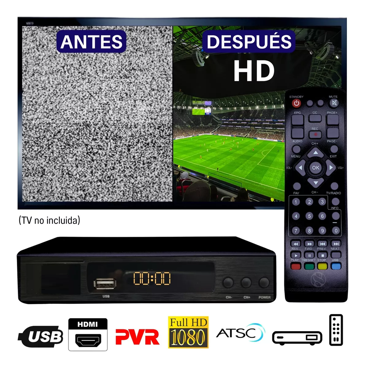Decodificador Tv Convertidor Digital Full Hd 1080p