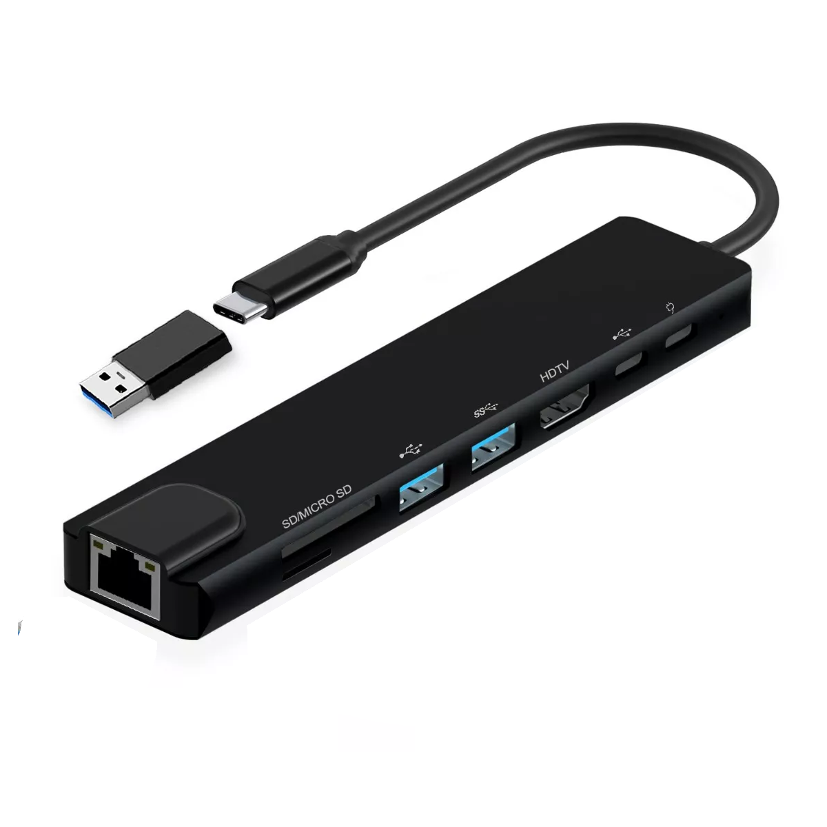 Adaptador Multipuerto Hub Usb C Con Ethernet 8 En 1 Usb