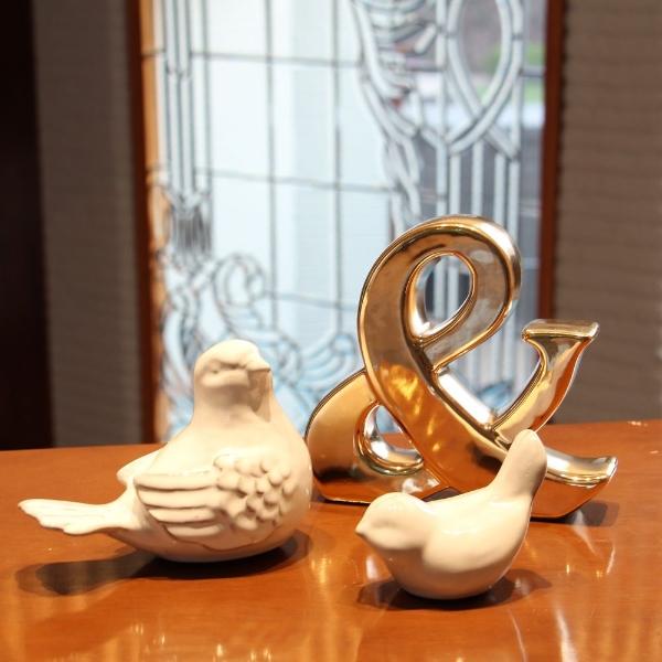 Pajaros de ceramica blanco cacheton de ceramica