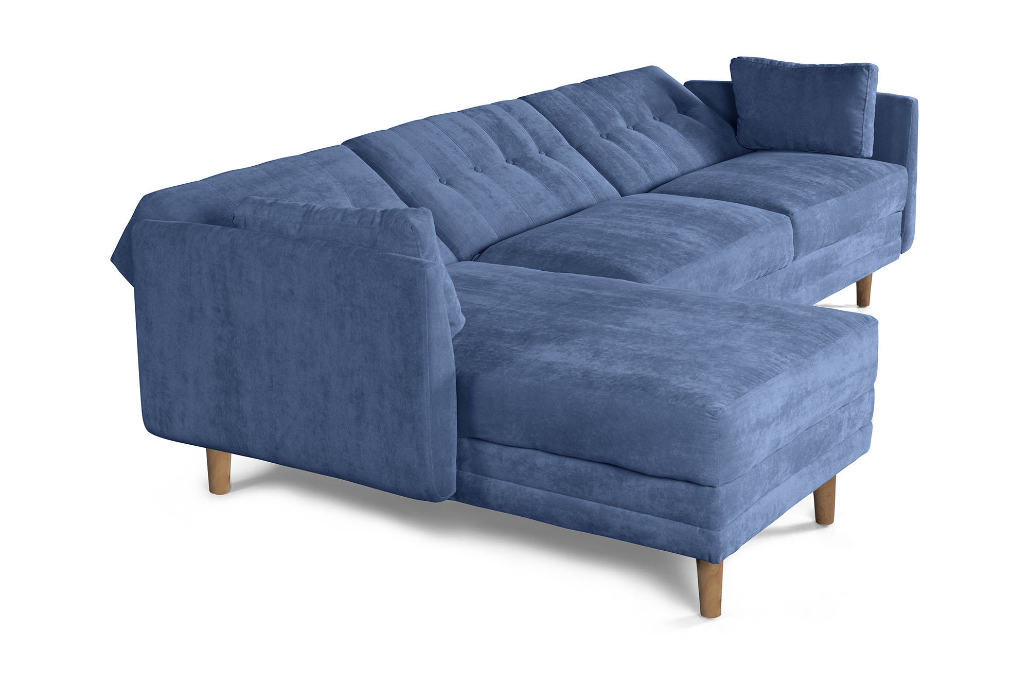 Sala Modular Aperol Azul Makora Beehive Memory Foam de velvet.