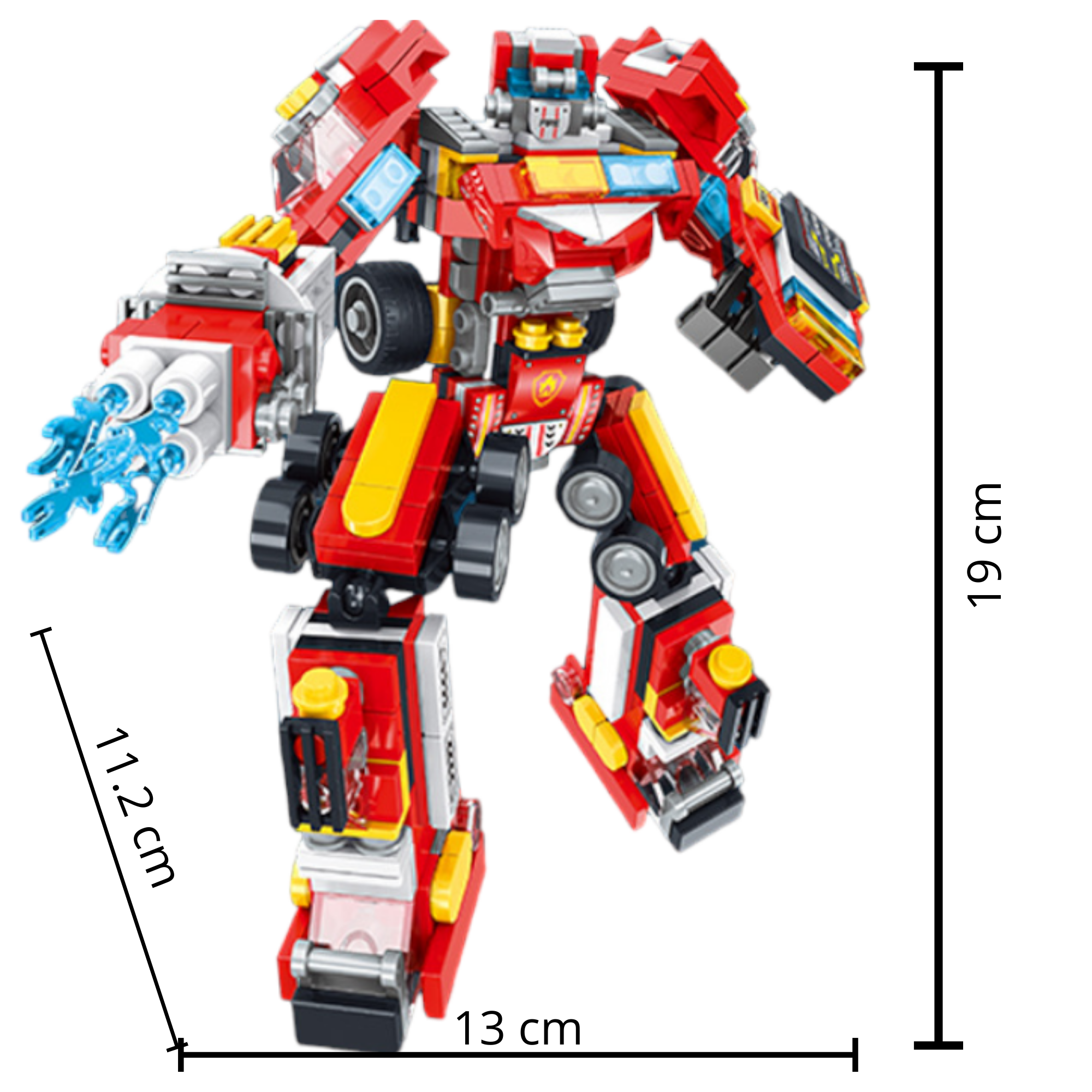 Robot Armable De Bloques 8 En 1 Vehículos Tipo Transformers - Rojo.