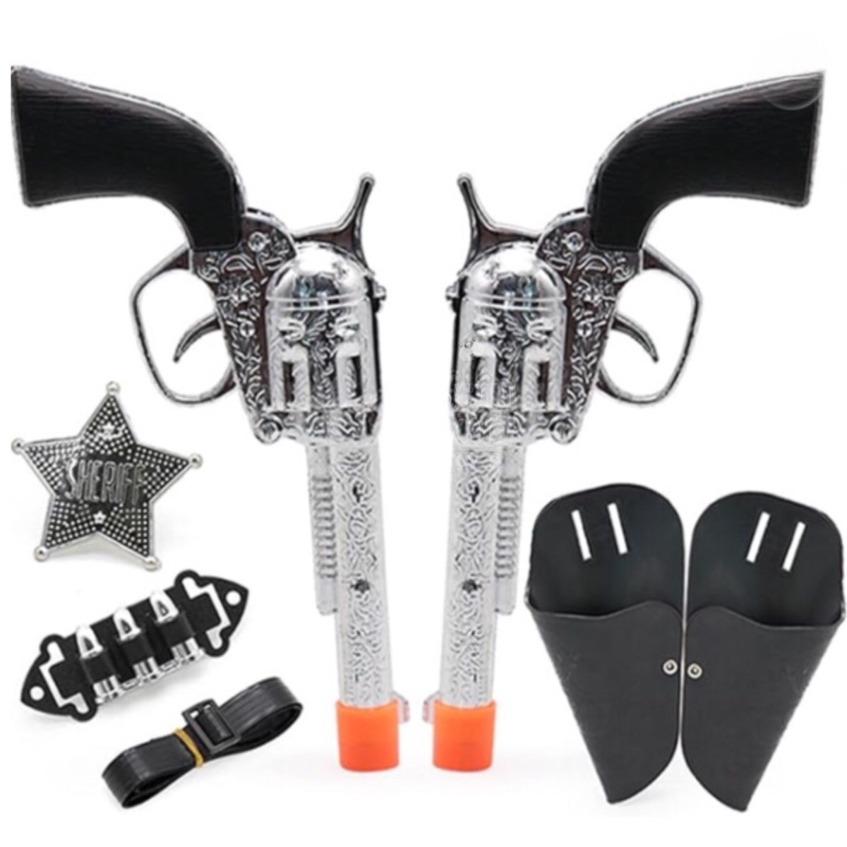 2 Pistolas Vaqueras Pistola Revolver Juguete Disfraz.