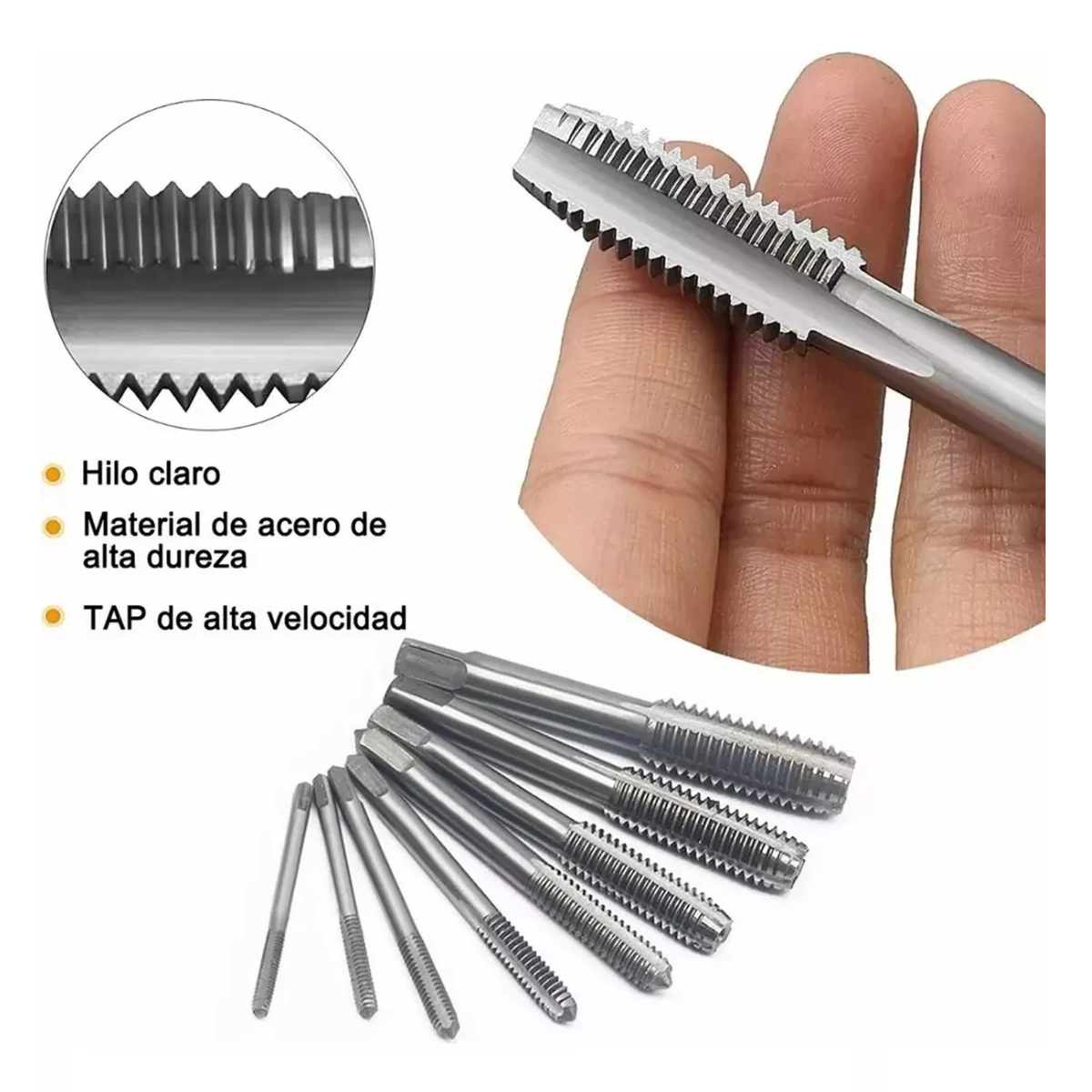 Kit De 12 Machuelos Con Maneral Broca Tipo Matraca Ajustable