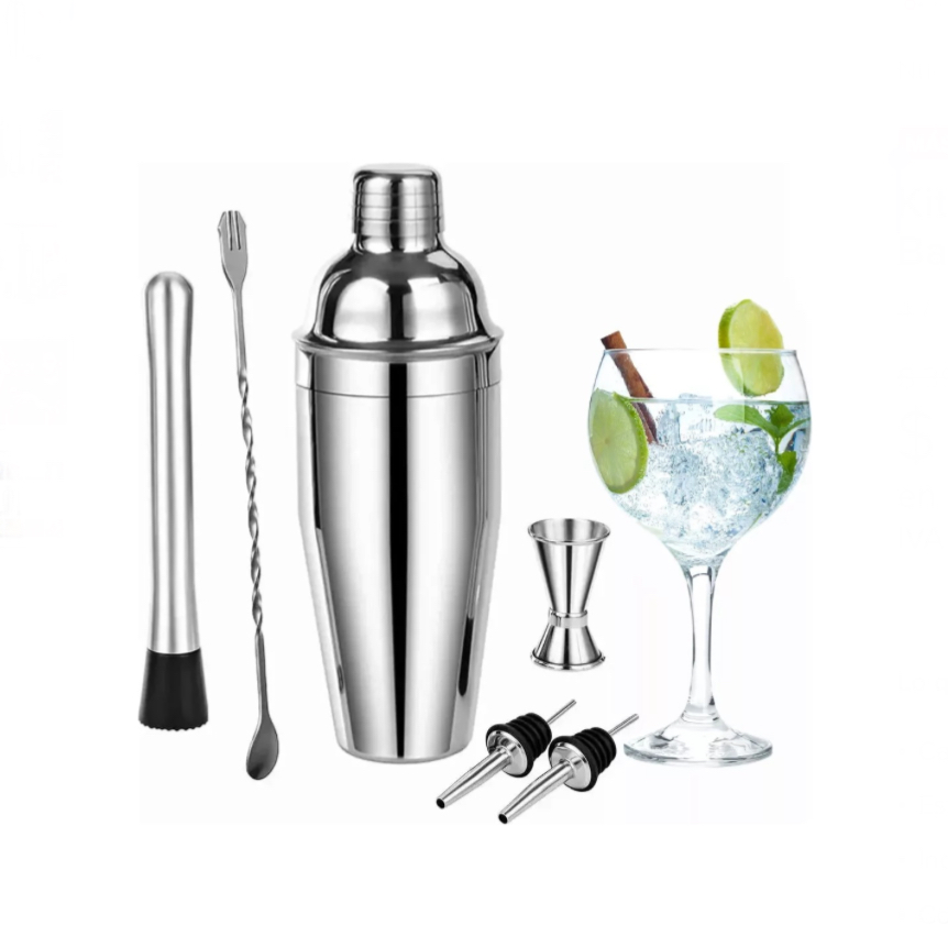 Kit De Cocteleria Shaker Cocktail Bar Set 500ml 6 Piezas.