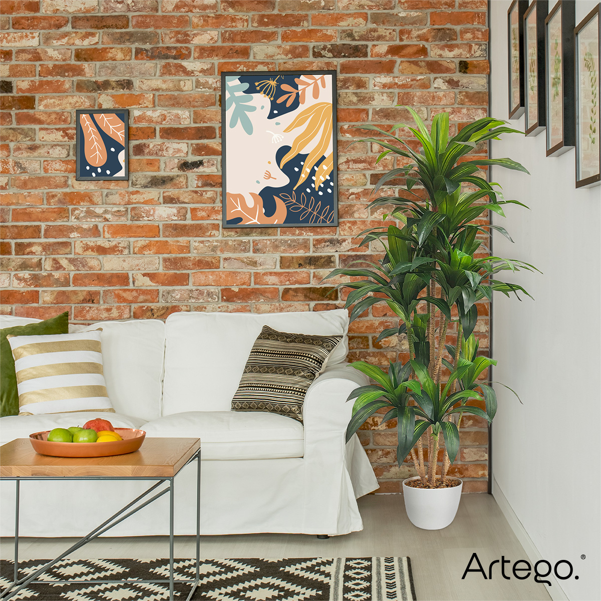 Planta artificial decorativa moderna con maceta Dracaena Palo de Brasil ...