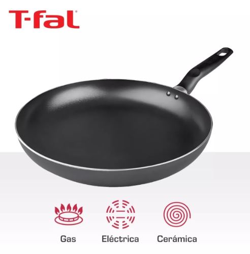 Juego de 3 sartenes T-fal 20, 24 Y 30cm Negro.