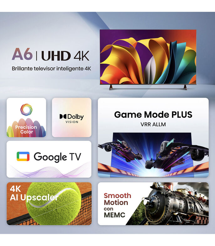 Pantalla Hisense 75 pulgadas 4K Ultra HD Smart TV LED 75A6NV.