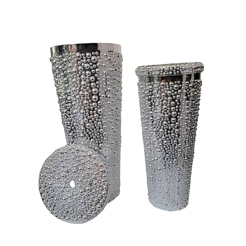Dúo vasos de perlas