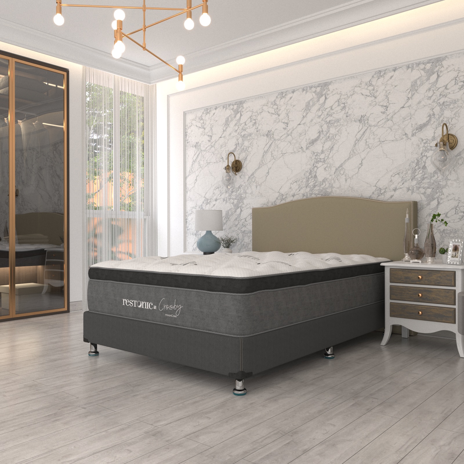 Colchon Matrimonial Restonic Crosby Con Mega Colchoneta Confort Para ...