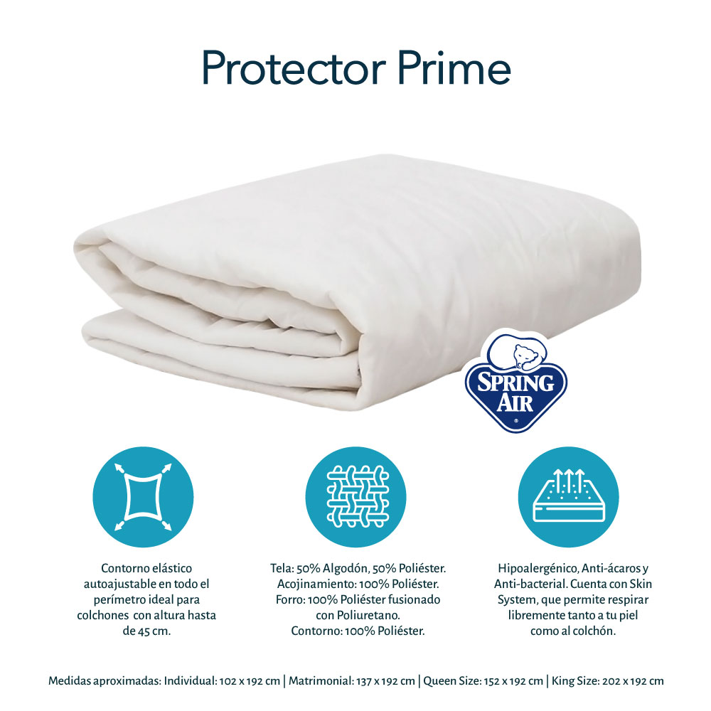 Colchón Spring Air Matrimonial LeMans Con Almohada Oso, Protector ...