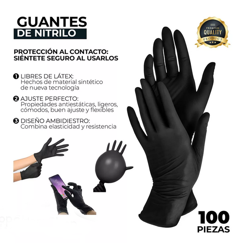 Guantes De Nitrex Vinil Nitrilo Polimero Libre De Latex