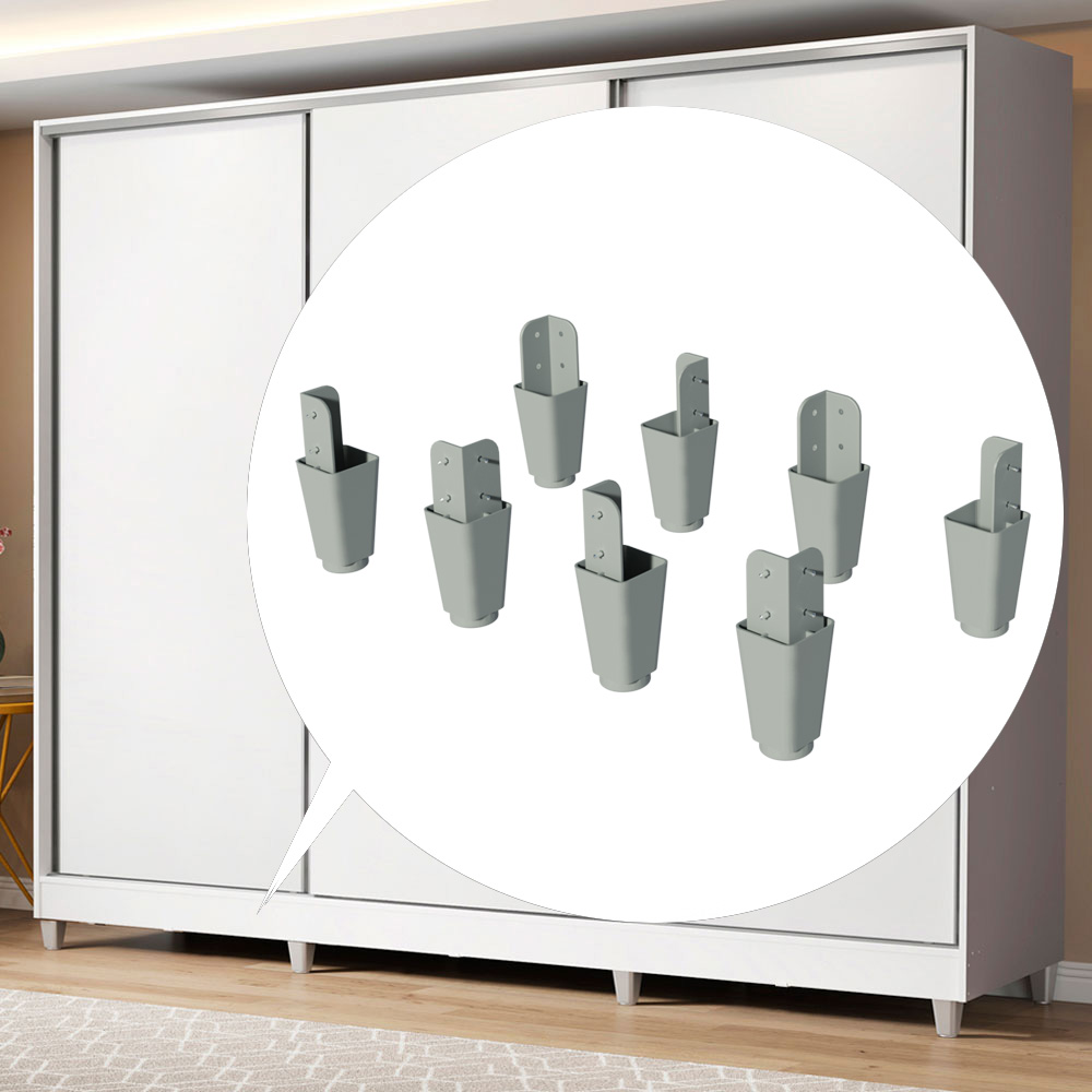 Kit con 8 Patas PVC para Ropero Madesa Royale Reno y Austin.