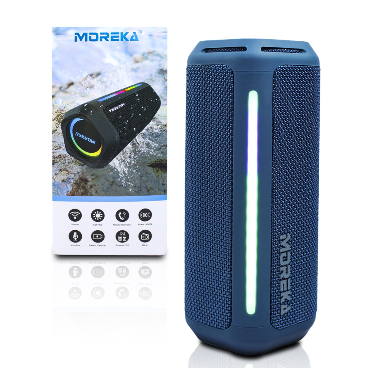 Bocina Bluetooth Moreka-m368 Aprueba De Agua Fm Usb Fm Aux.