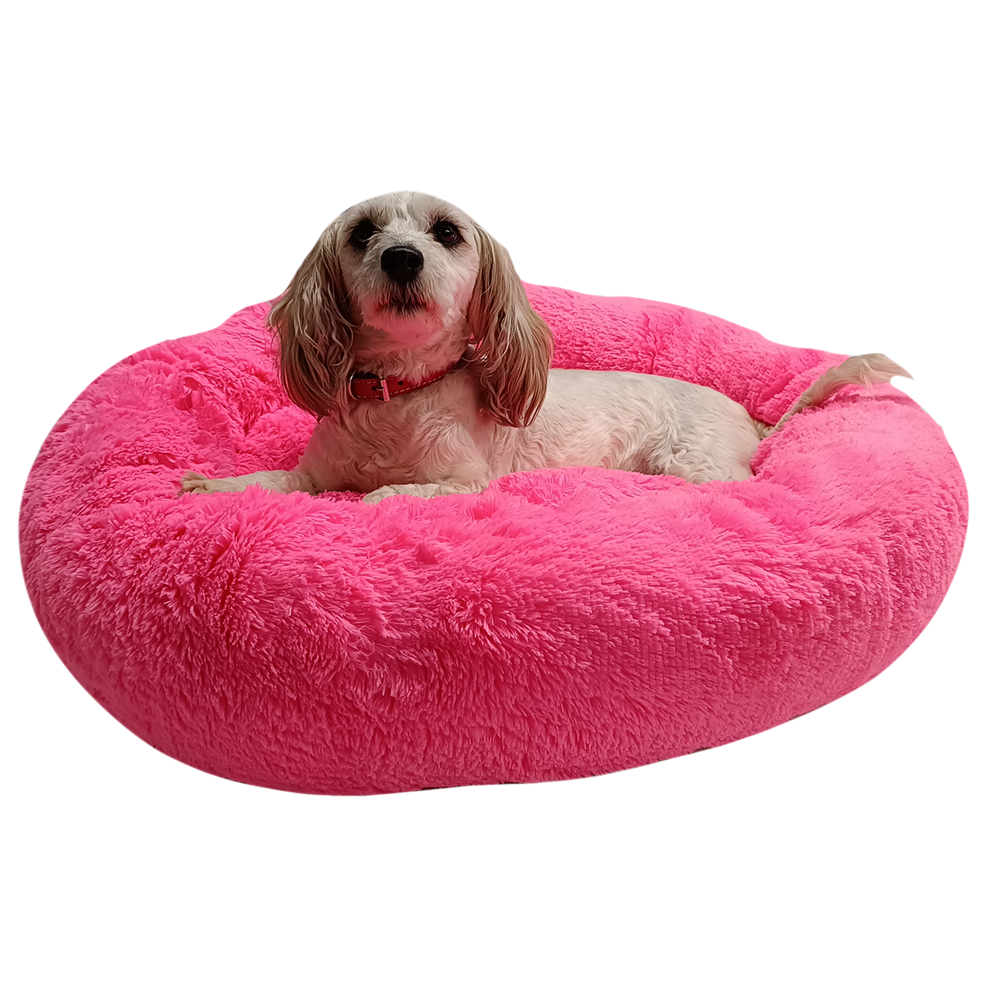 Cama para perro o gato de Peluche Confortable, Tres Tamaños, Color Rosa ...
