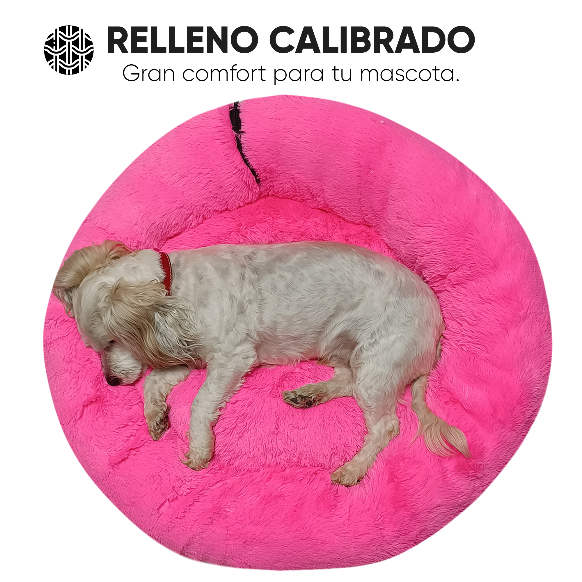 Cama para perro o gato de Peluche Confortable, Tres Tamaños, Color Rosa ...