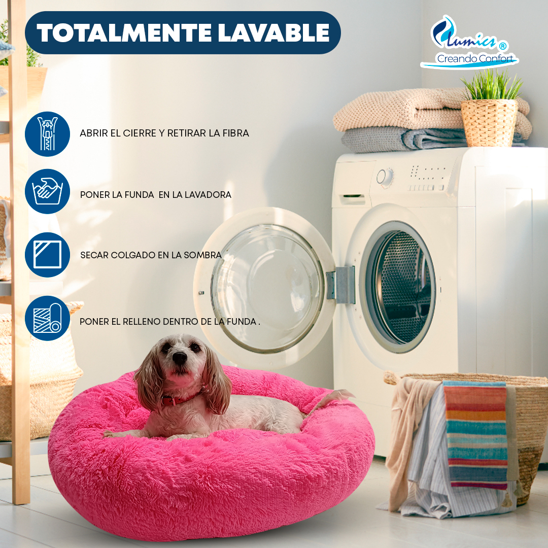 Cama para perro o gato de Peluche Confortable, Tres Tamaños, Color Rosa ...