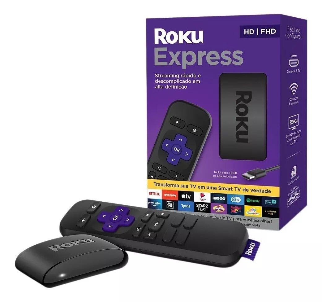 Roku Express 3930 Negro Dispositivo de streaming HD con control remoto