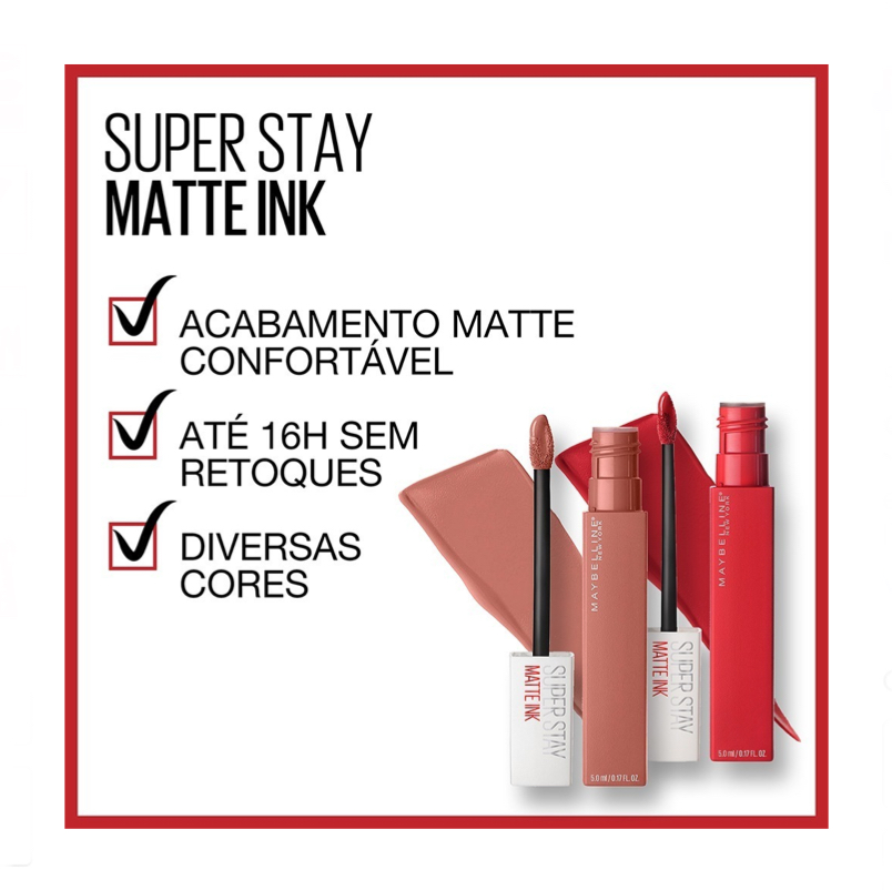 Labial Líquido Maybelline New York Super Stay Matte Ink 5ml Color Inspirer.