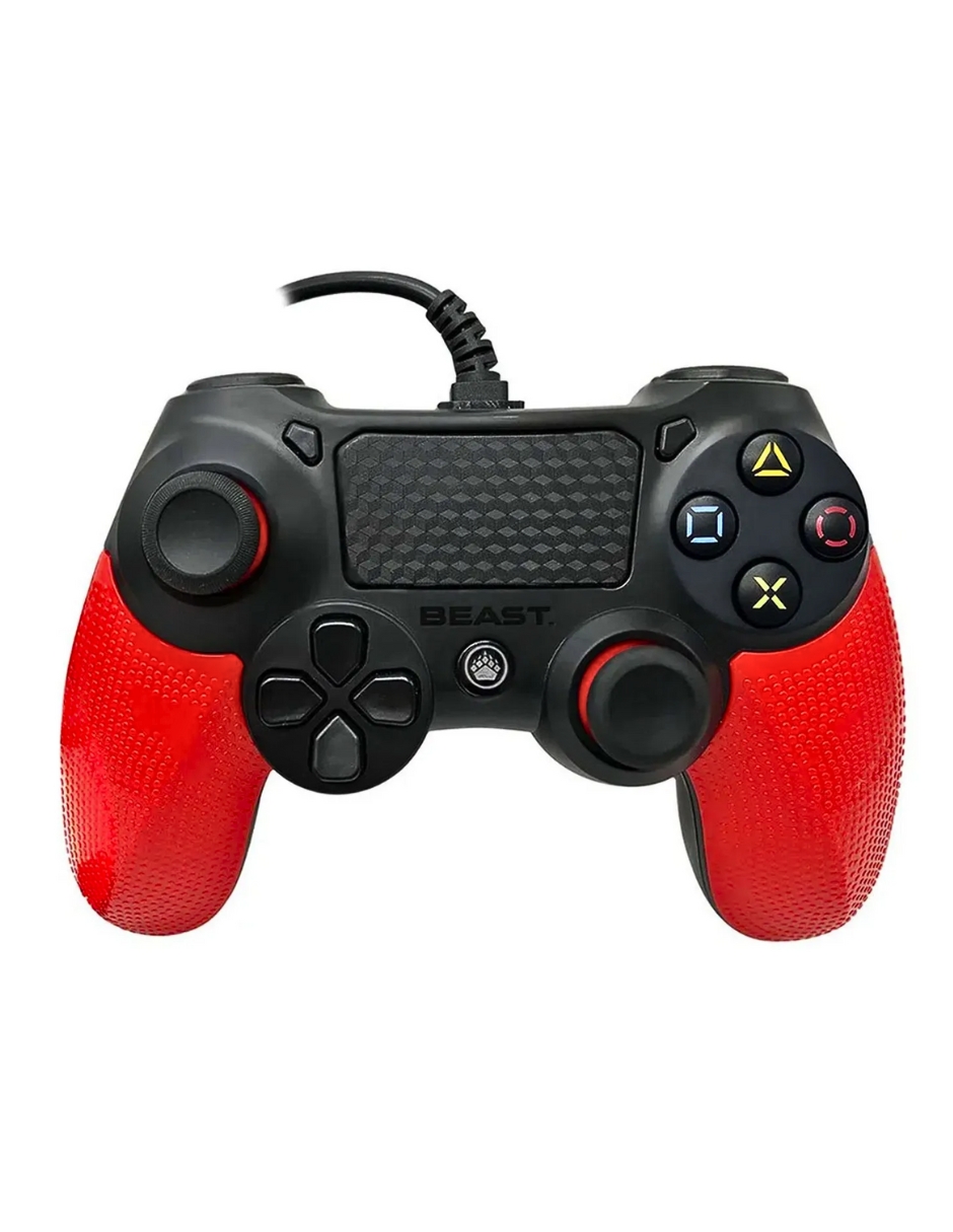 PS4 CONTROL BEAST ALAMBRICO ROJO.