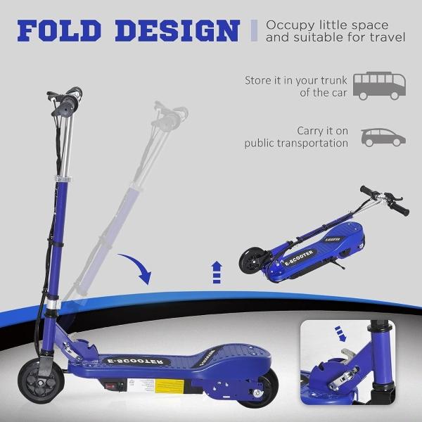 Scooter Patín Eléctrico Eco-forte Plegable 120w 12km/h Azul