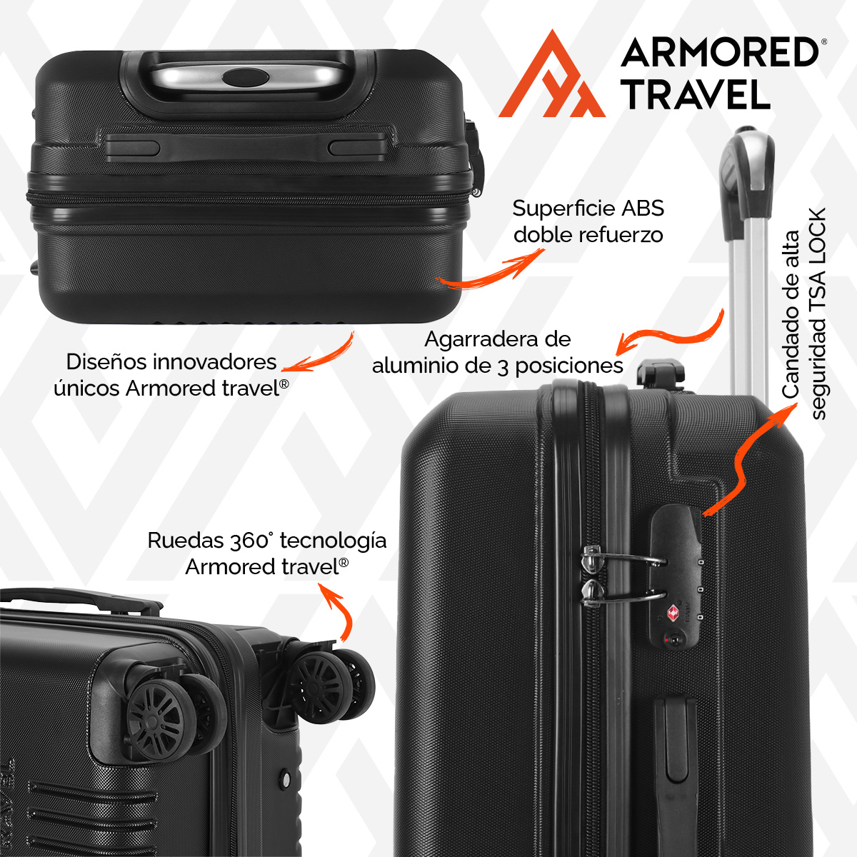 Maleta de viaje Carry On de mano cabina 20 pulgadas 10 kg ABS doble ...