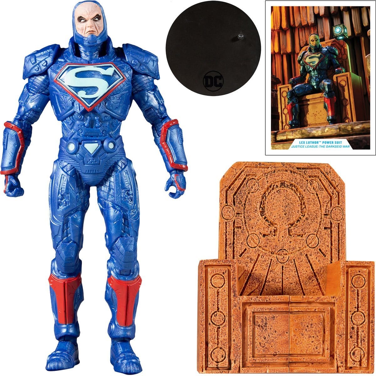 DC Multiverse Lex Luthor Blue Power Suit Justice League: The Darkseid War.
