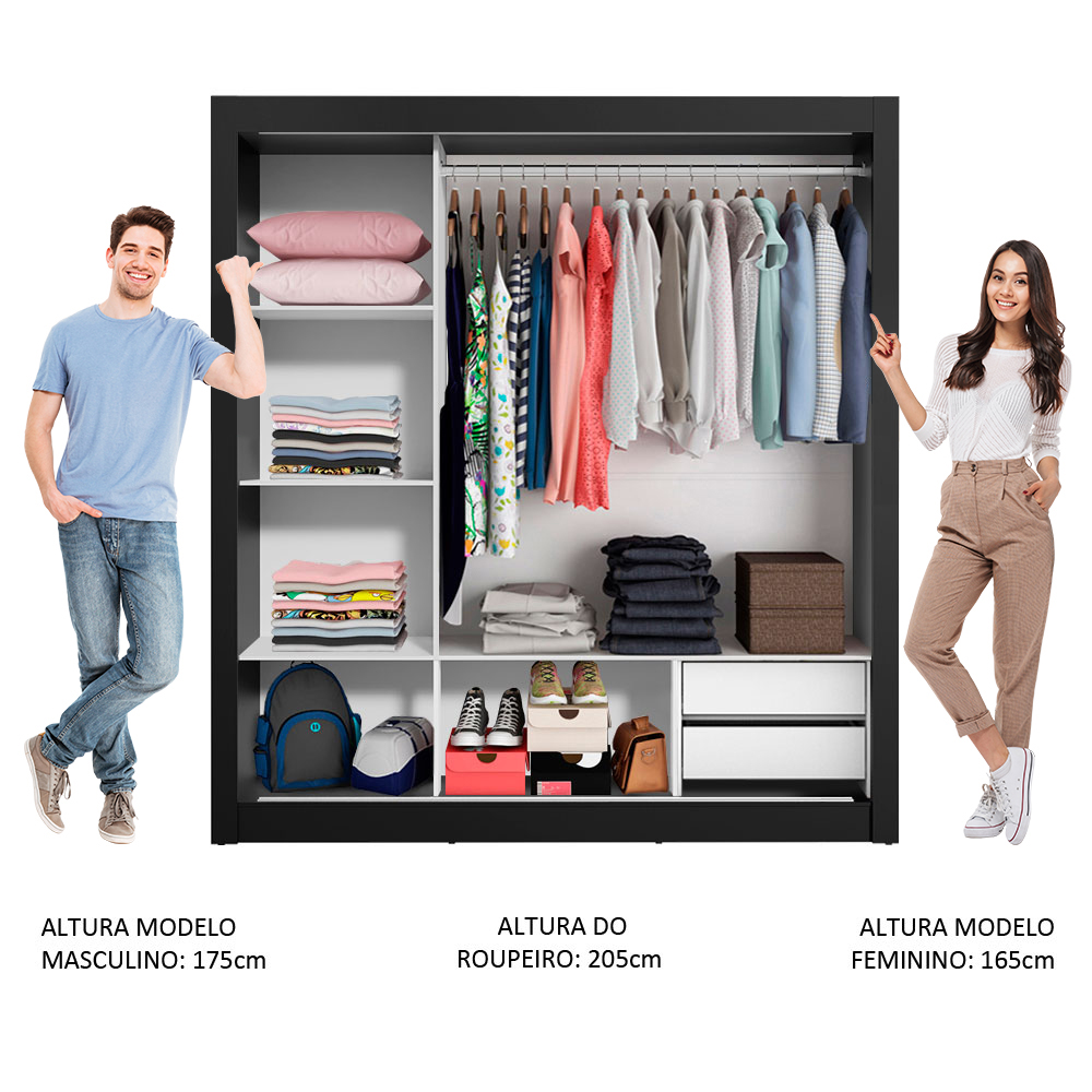 Ropero Closet Madesa 3 Puertas 2 Espejos MB