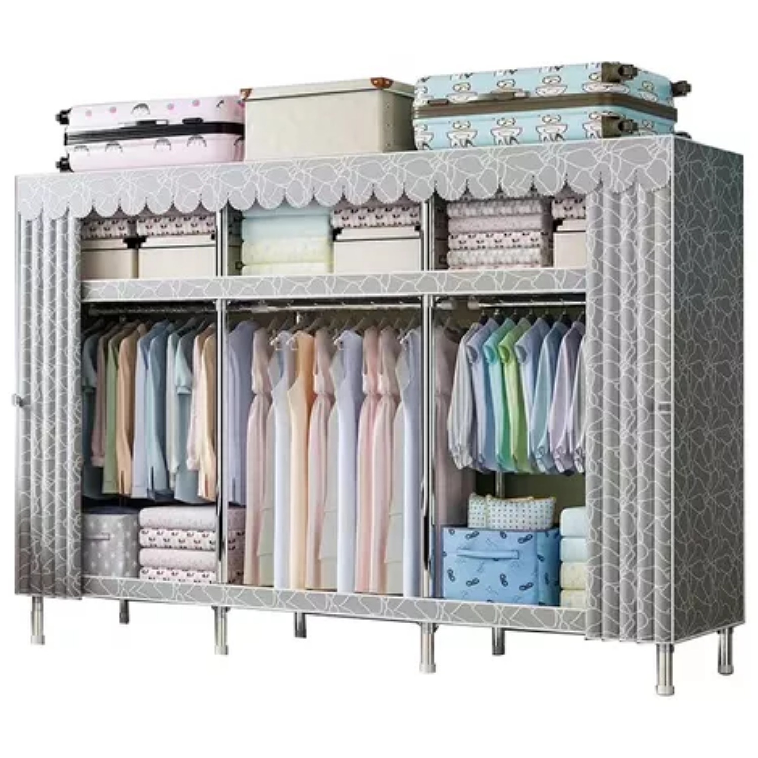 Closet Ropero Armable Guardarropa Organizador Para Ropa Rack.