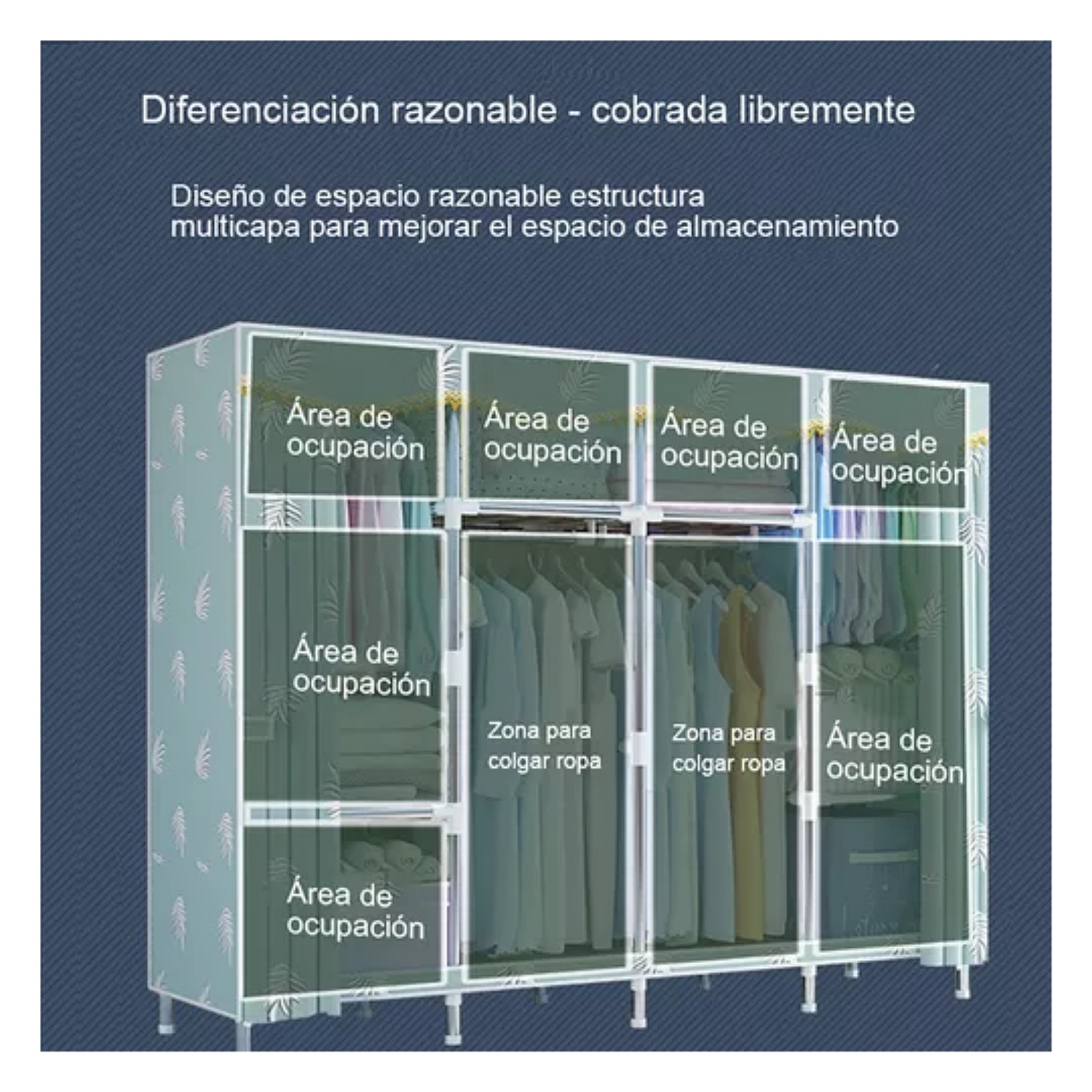 Closet Ropero Armable Guardarropa Organizador Para Ropa Rack.