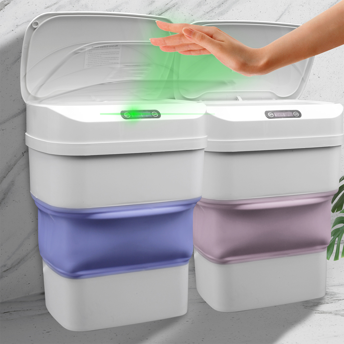 Bote De Basura Plegable Con Sensor De Apertura Automatico