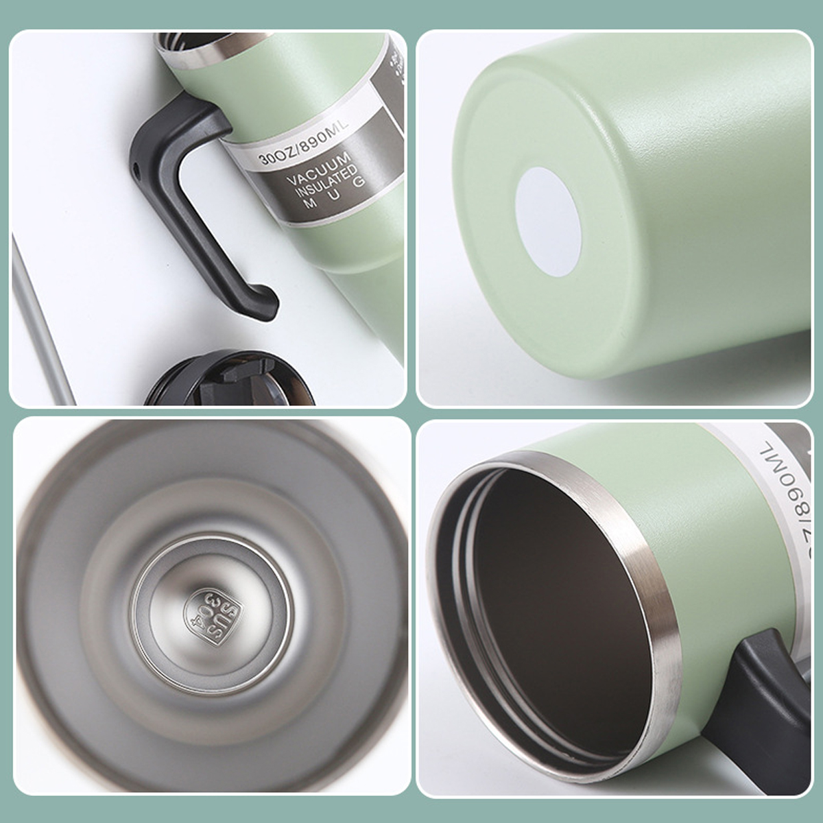 termo con asa Acero Inoxidable portátil de 890ml ideal bebidas frías y ...