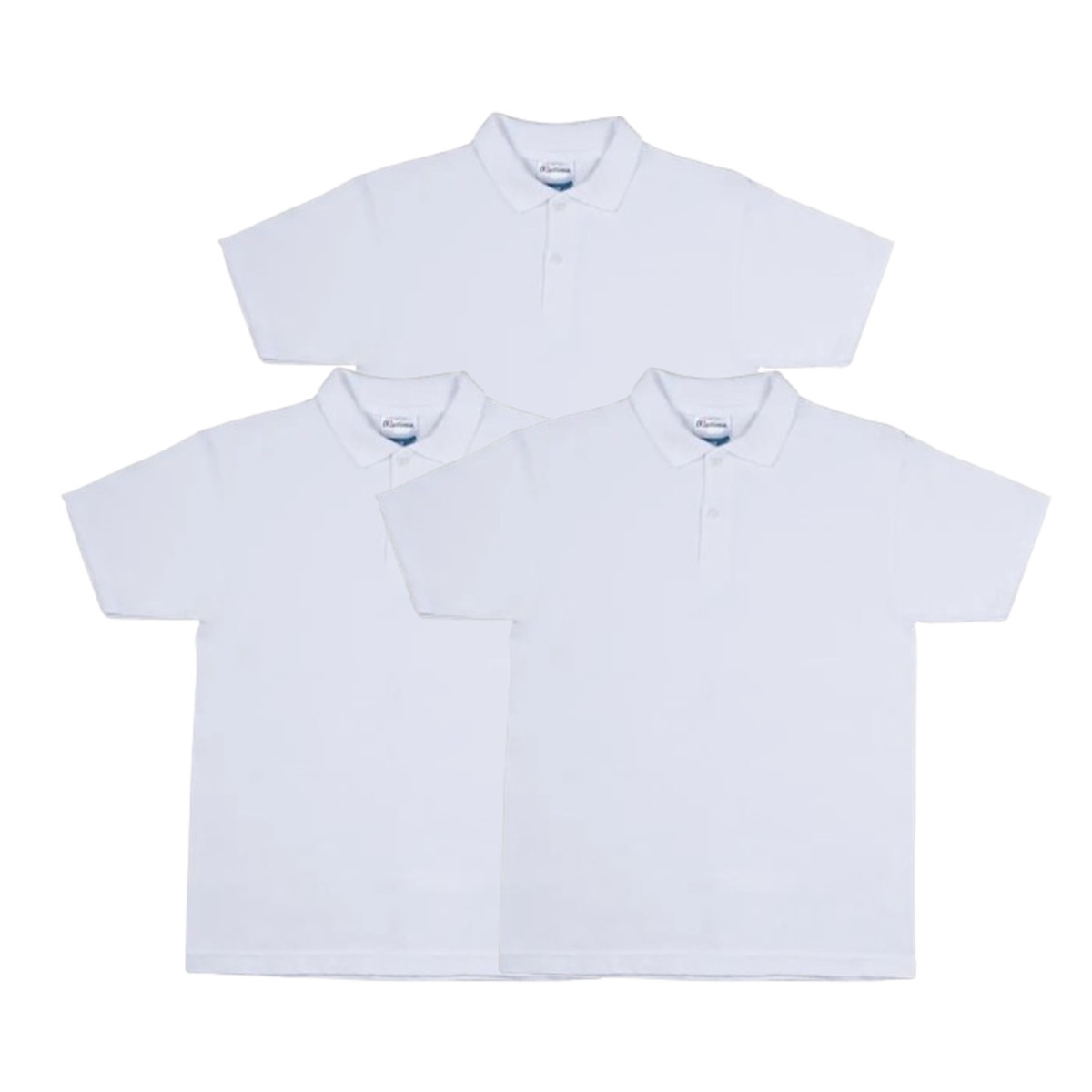 3 Playeras Polo Escolar Optima - 100% Algodón