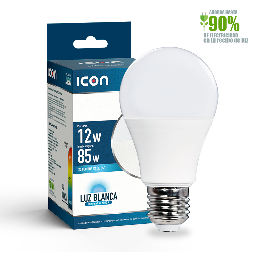 Foco Led 12W Luz Fría Ilumina 85W ICON