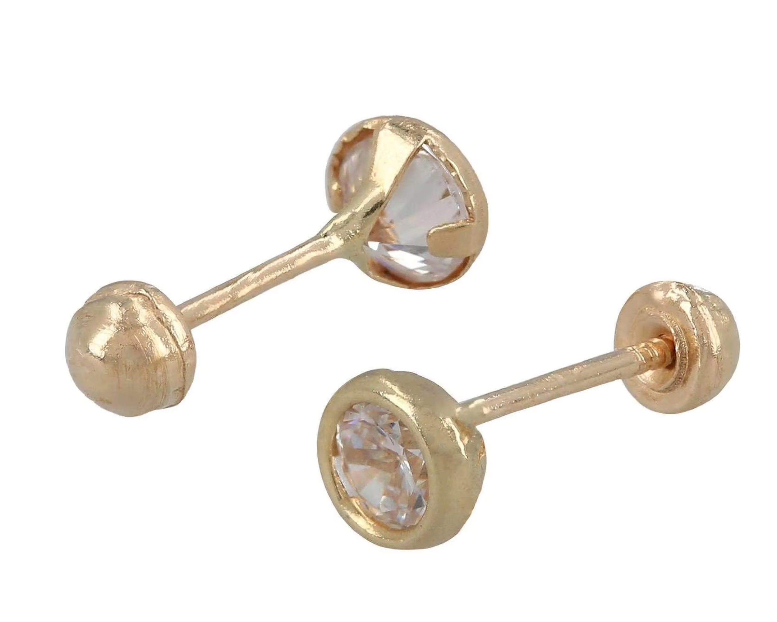 Broquel Arete Oro 10k Horoz bisel 3mm S395