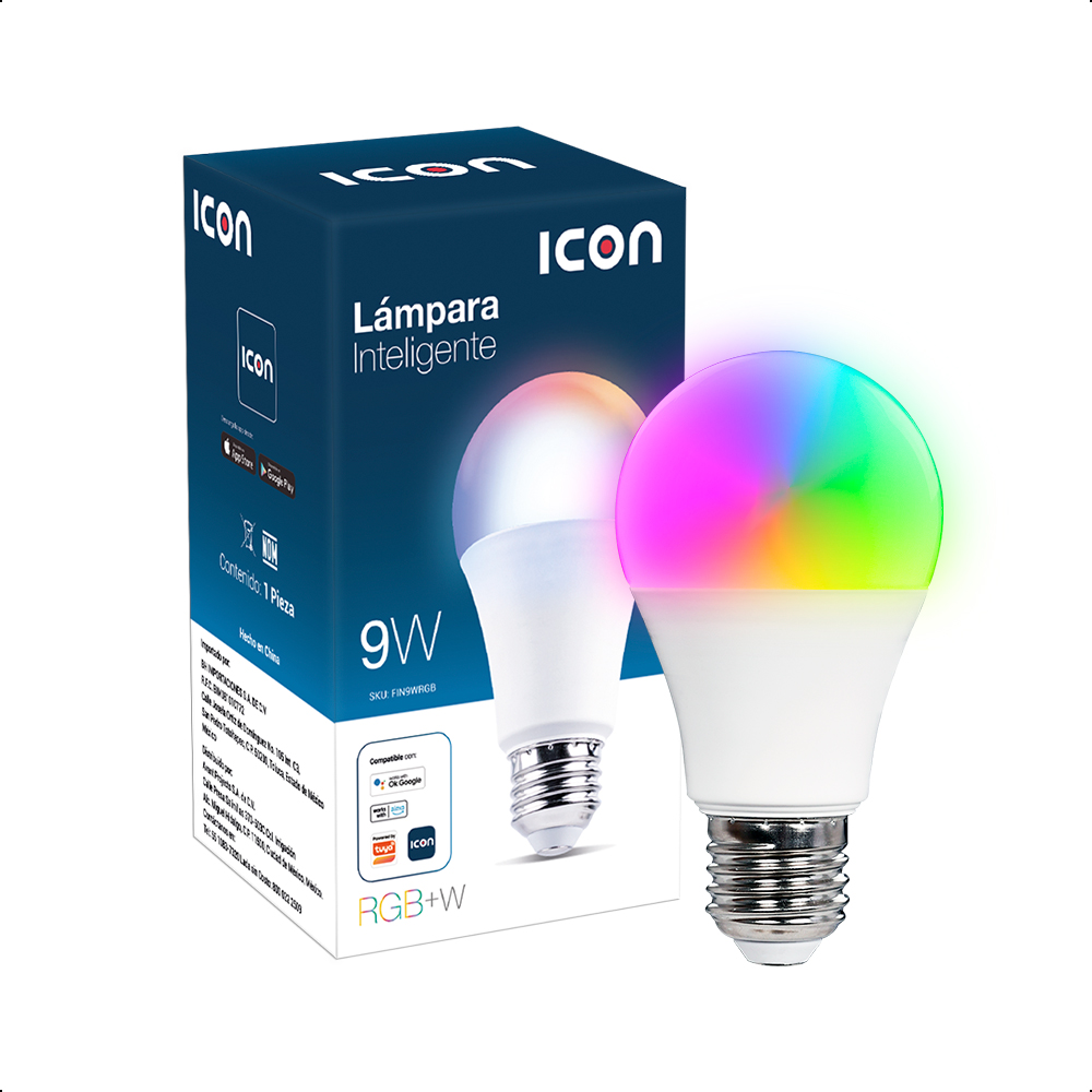Foco Led Inteligente WiFi ICON 9W Rgb + W