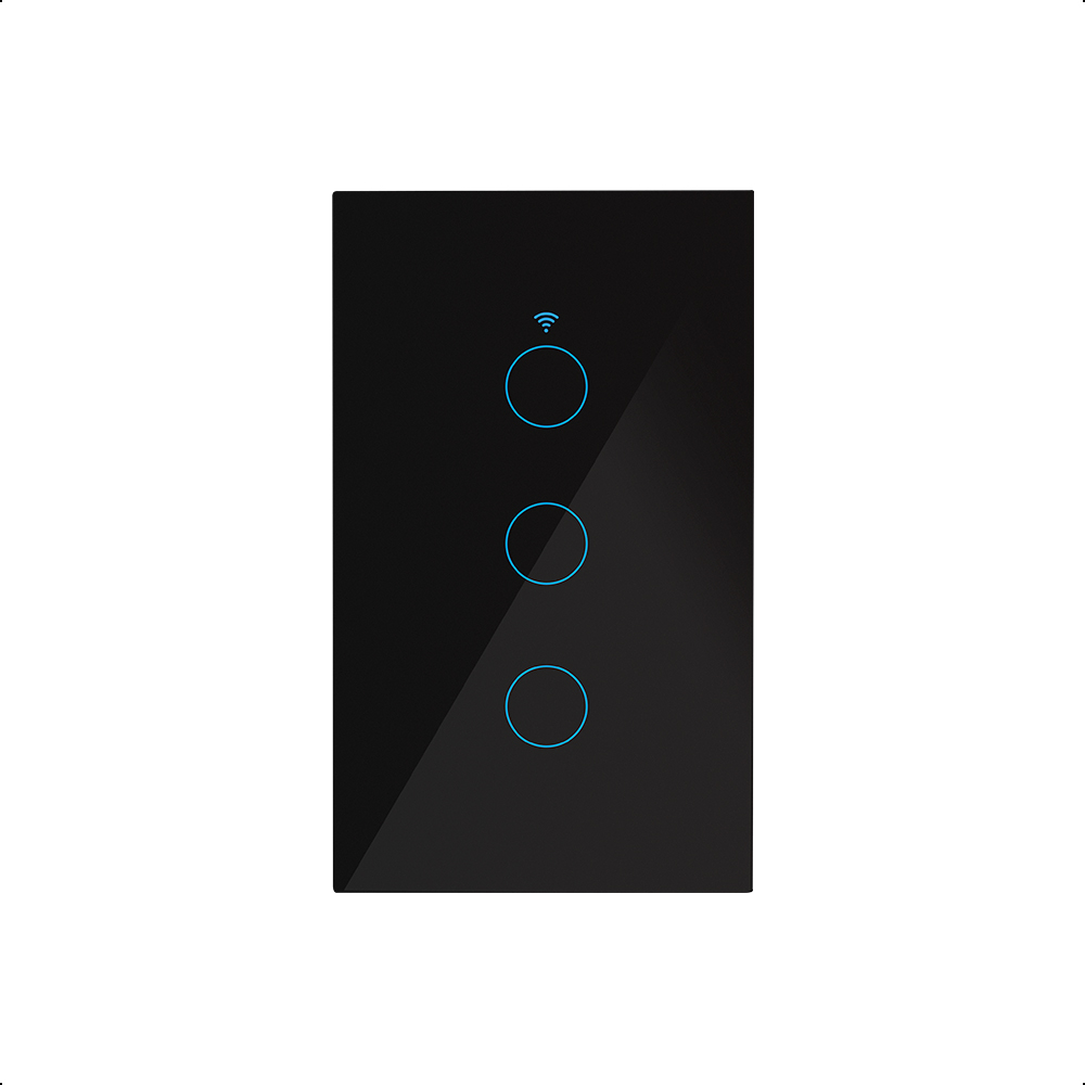 Interruptor ICON Inteligente Tres Vías WiFi Negro Requiere Cable Neutro