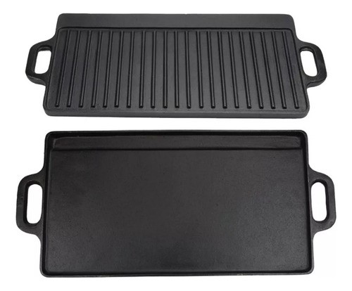 Plancha Grill De Hierro Fundido Reversible Hermosa Vida NEGRO