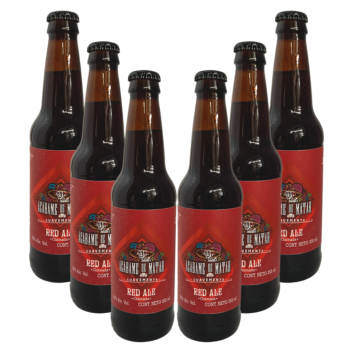 Six Pack Cerveza Acábame De Matar Red Ale Colorada 355 Ml