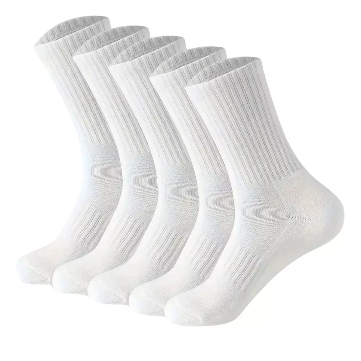 Calceta Deportiva Hombre Algodón 100% Paquete 12 Pares Blanco