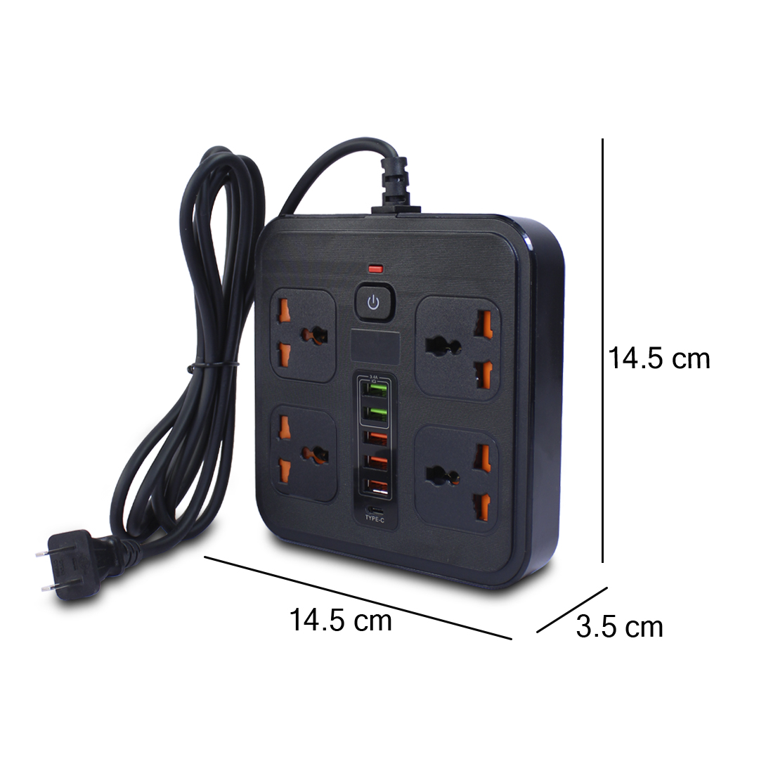 Extensión Multicontacto 4 Enchufes Universal Con 4 Conectores USB 20W 1 ...