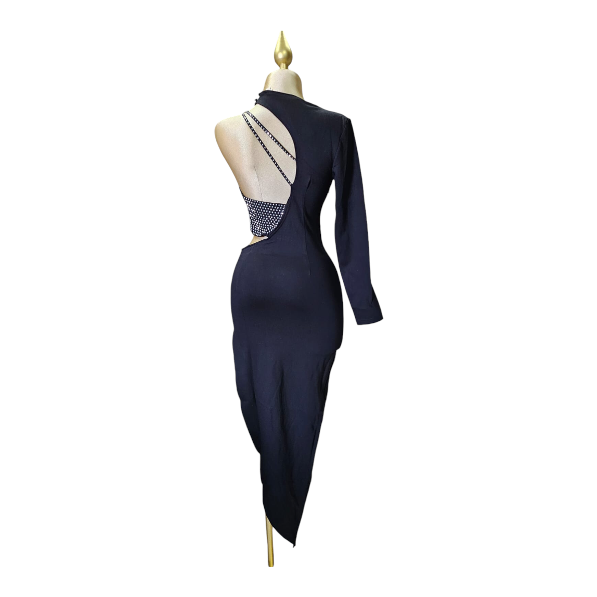 Vestido De Noche Largo Color Negro Para Dama LC DESIGNS COLLECTION