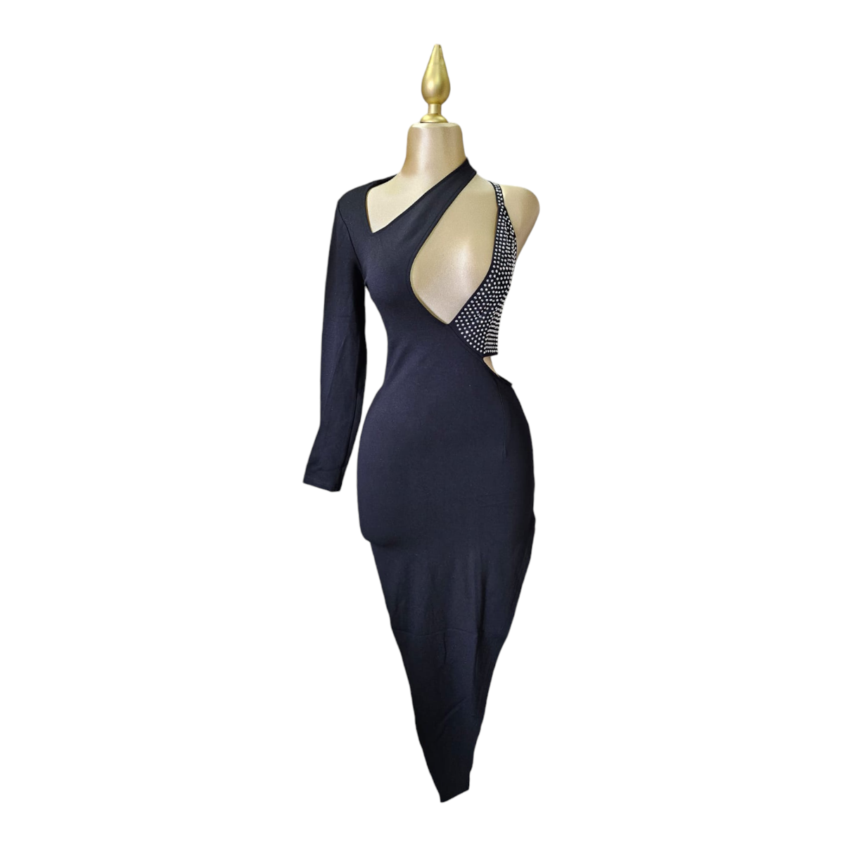 Vestido De Noche Largo Color Negro Para Dama LC DESIGNS COLLECTION