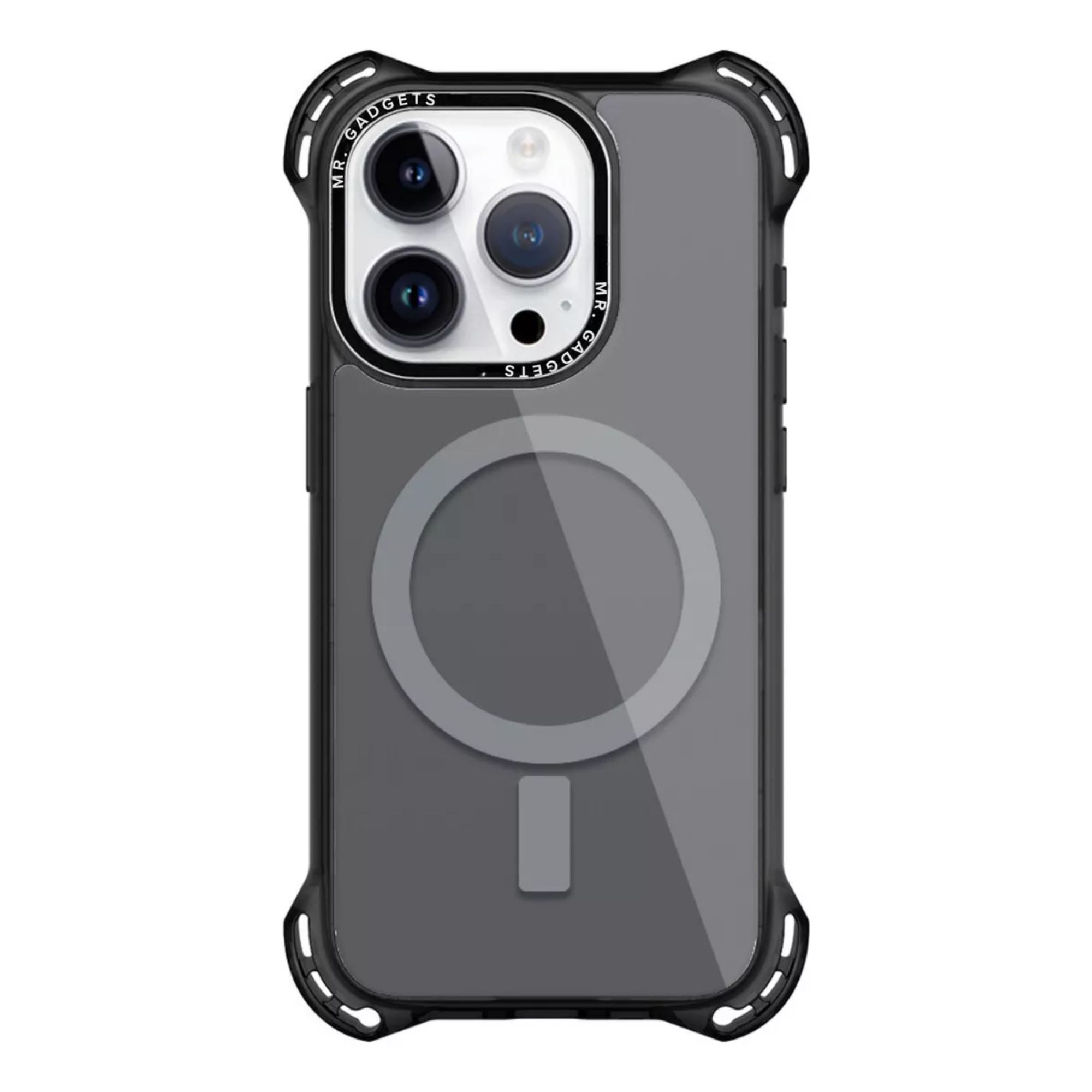 Funda Transparente Uso Rudo Ultra Bounce Para Iphone 15 Color Negro Magsafe