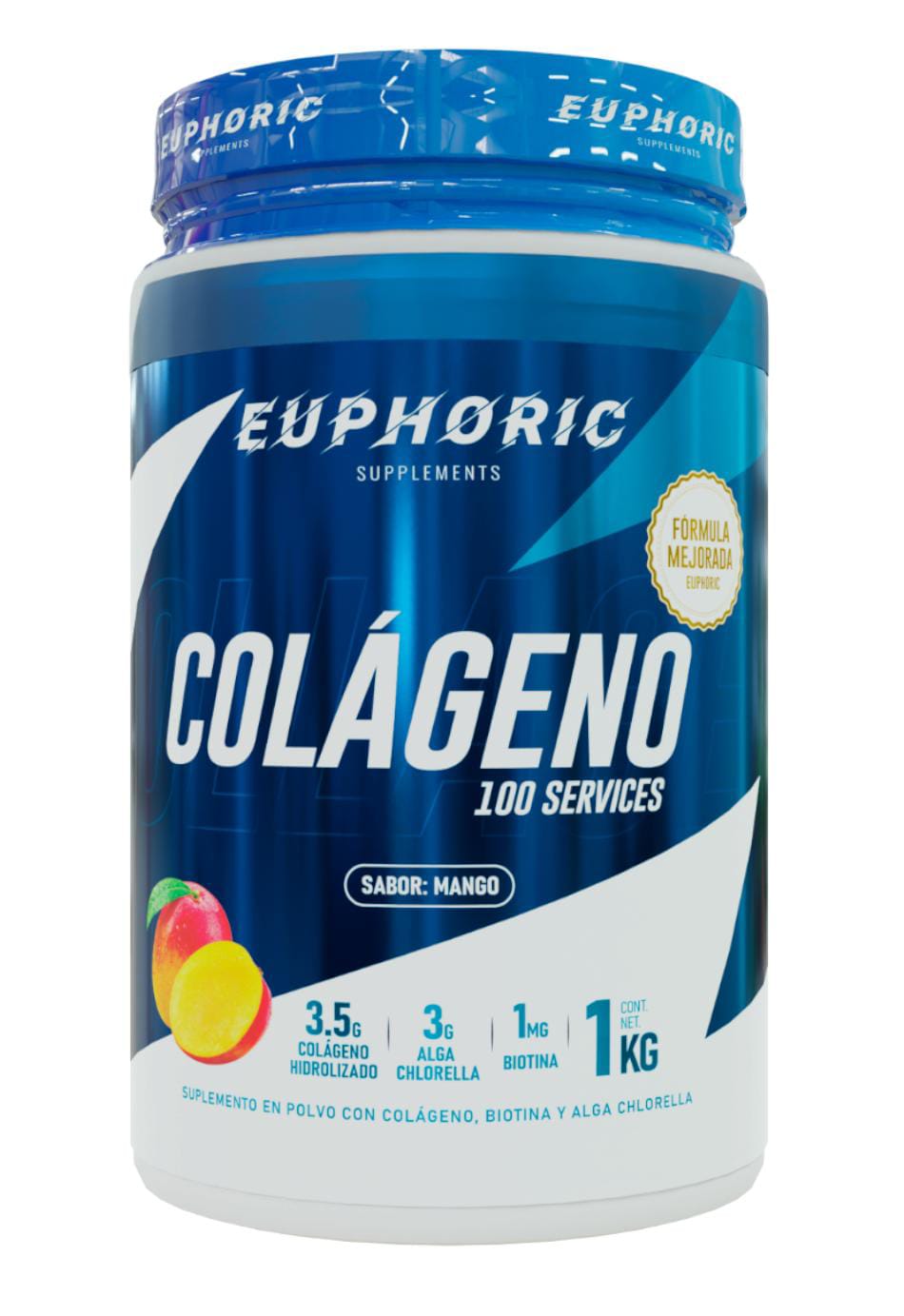 Colageno Euphoric 1kg 100 serv Mango