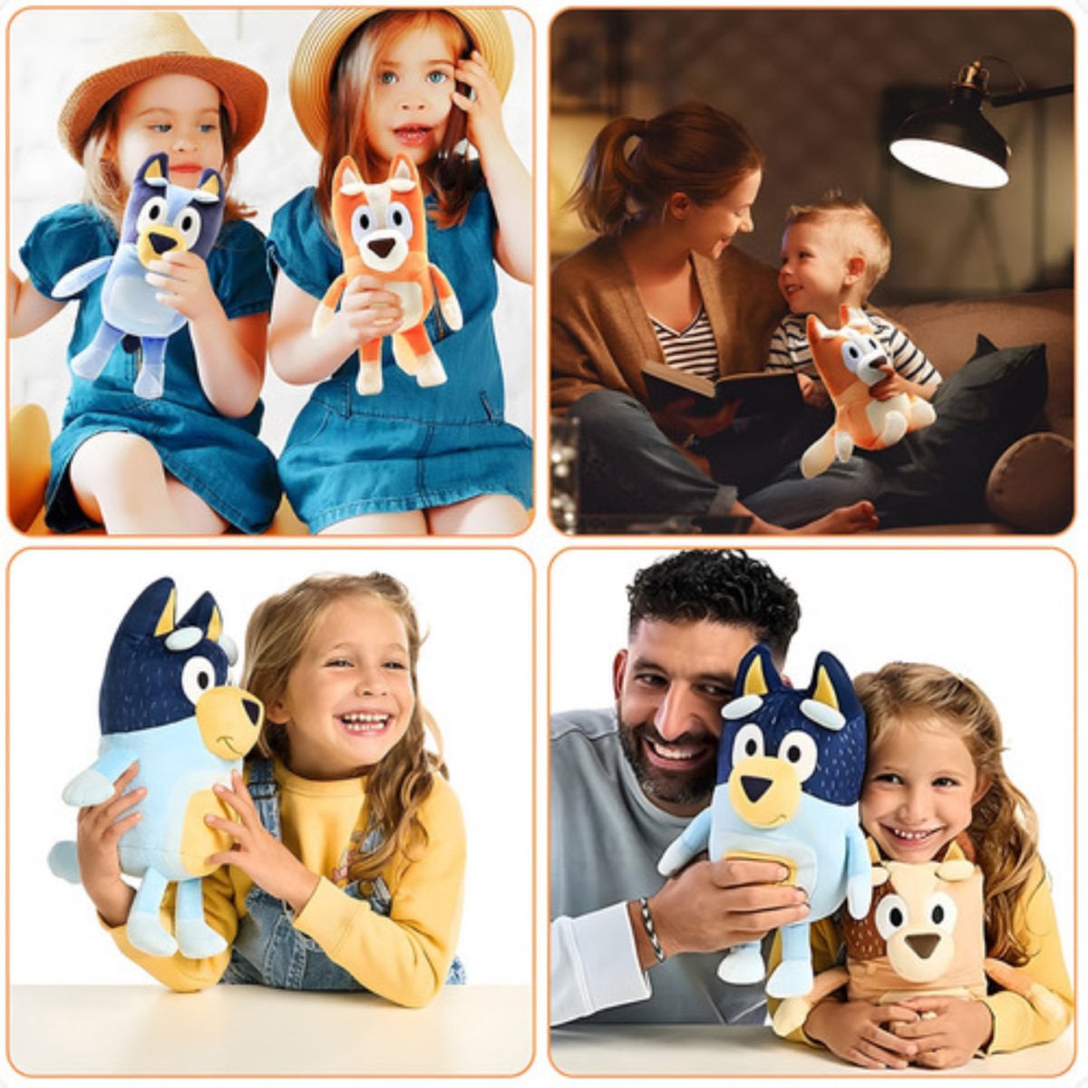 2 Piezas Bluey Familia Bluey Bingo Peluche Hermano y hermana