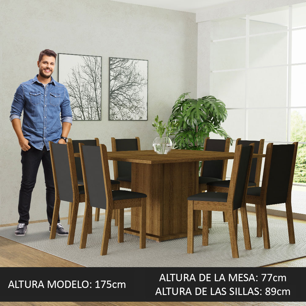Juego de Comedor con Mesa y 8 Sillas Madesa Marisa MN