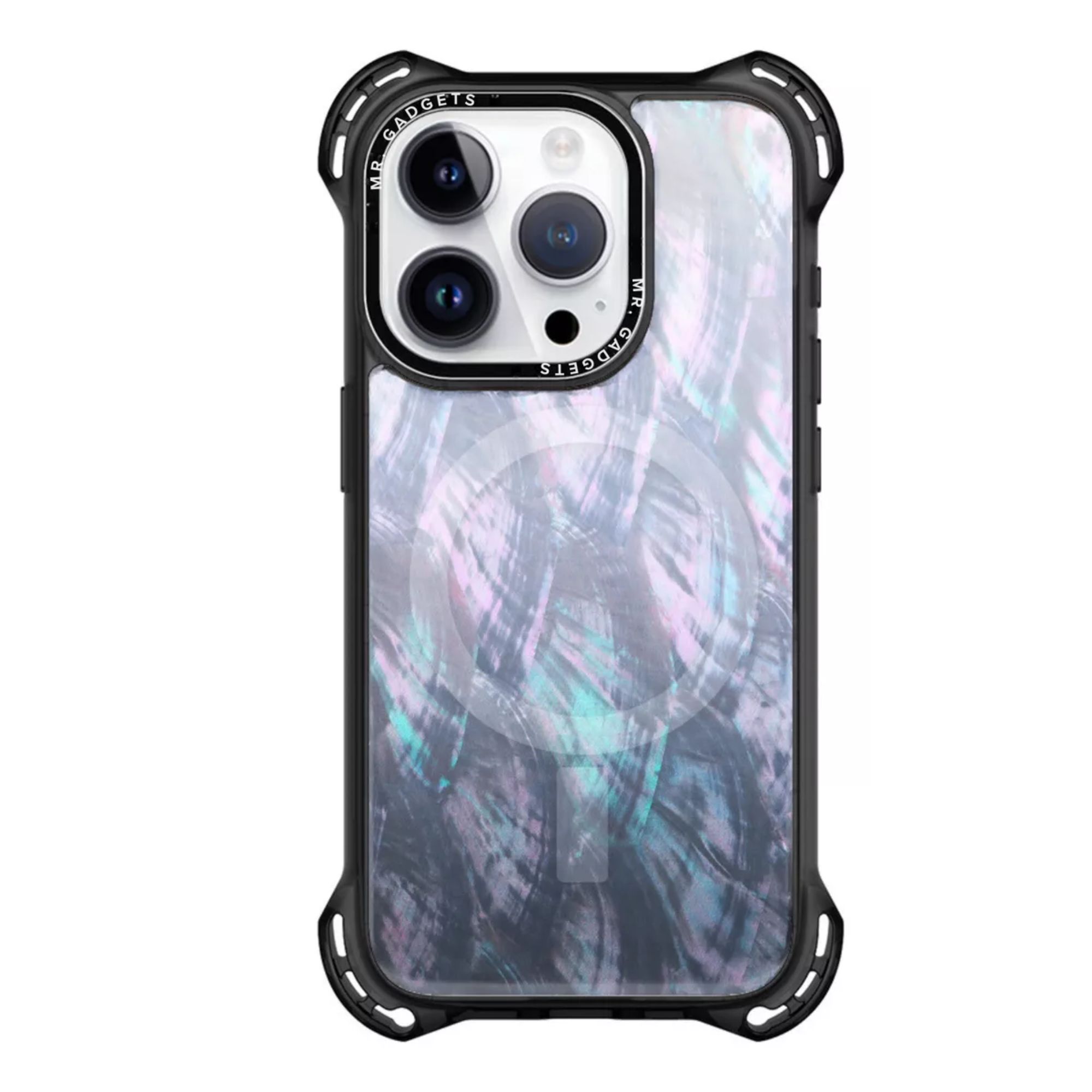 Funda Uso Rudo Ultra Bounce Concha Nacar Para Iphone 15 pro Concha Gris ...