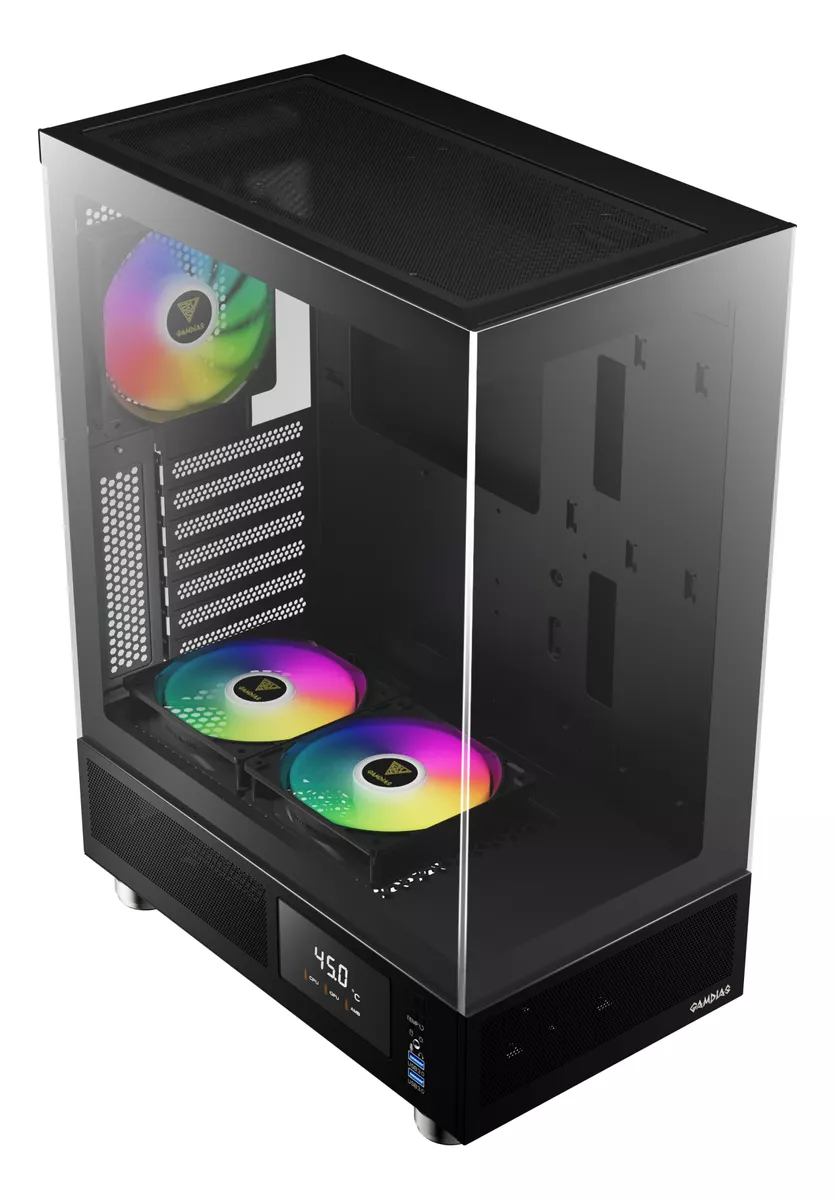 GABINETE GAMDIAS ATLAS E1 NEGRO ATX ARGB S/FUENTE CRISTAL GD-ATLAS